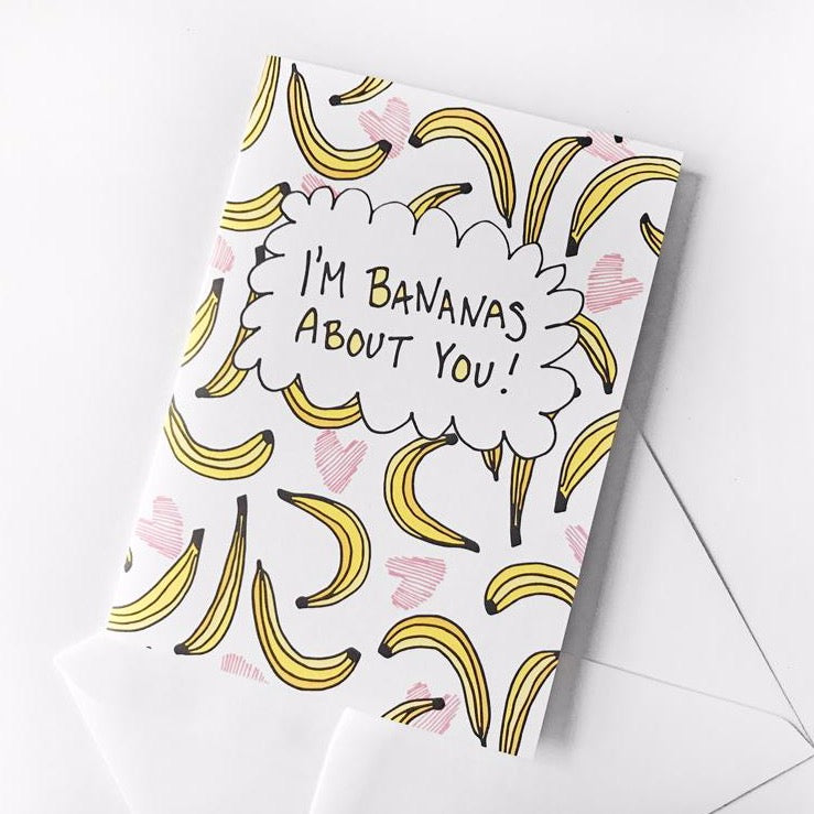 Cute Bananas About You Valentine's Day Card, Funny Anniversary Card ...