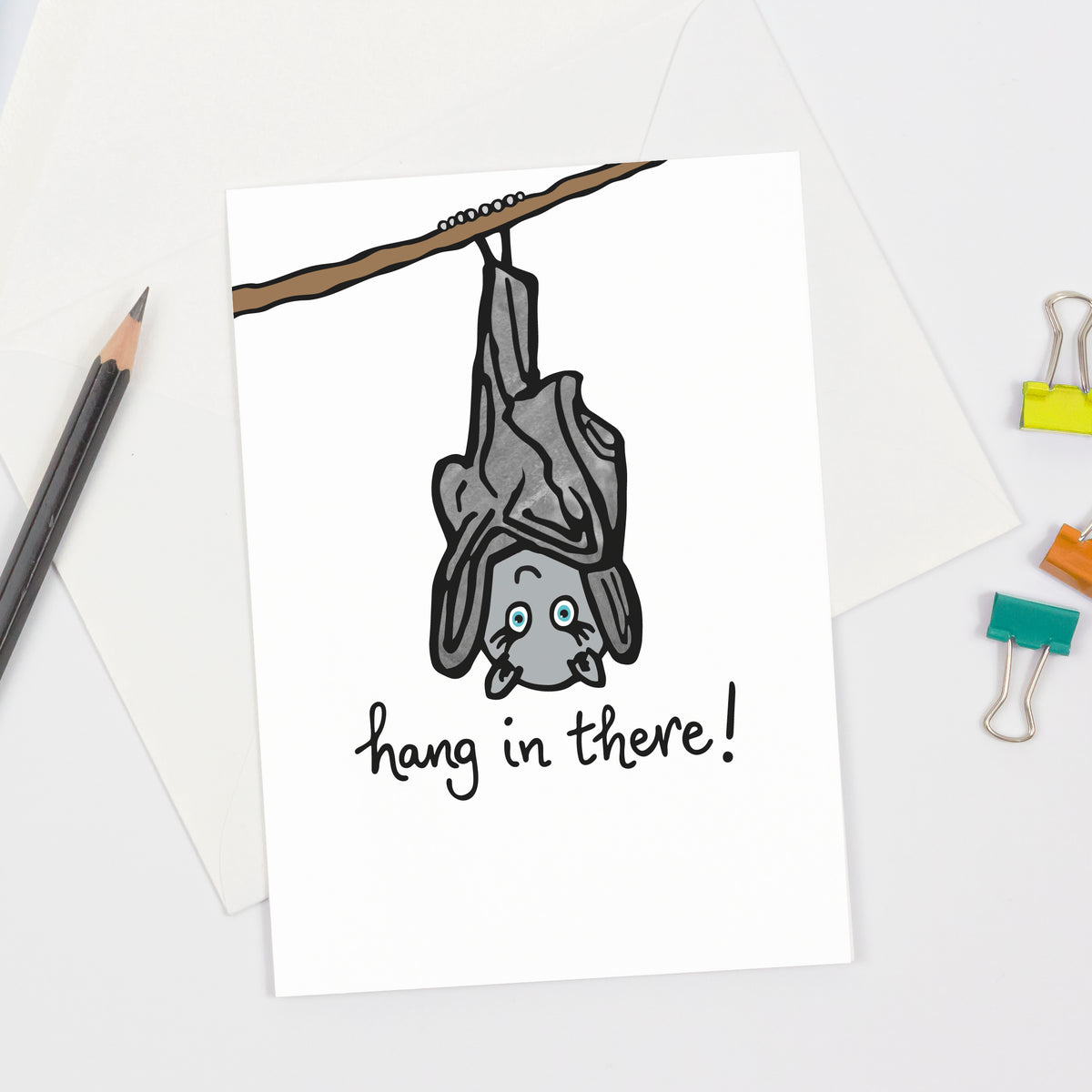 Hang In There Bat-themed Card, Get Well Soon, Encouragement Greeting ...