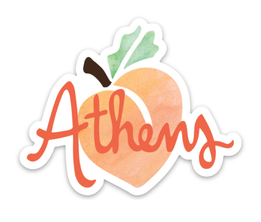 Athens, Georgia Peach Vinyl Sticker, Durable Sticker for Laptop or Car ...
