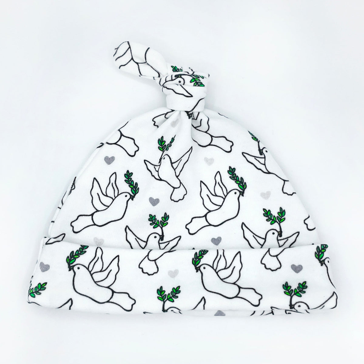 Peace Dove Organic Baby Hat, Newborn Baptism Gift, 0-3M, Gender-Neutral ...