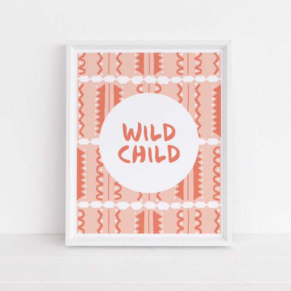 Wild Child Print, Typography Art Nursery Decor, Gender Neutral Wall Art ...